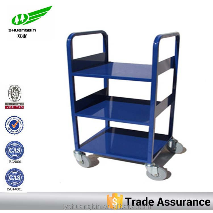 Buy School Library Metal File Trolley Bookstore Dedicated 3 Levels ...