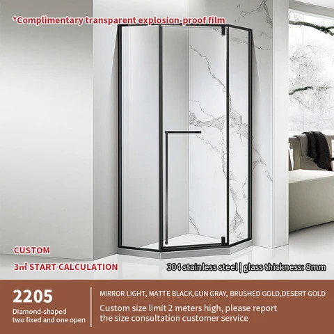 Buy Shower Room Custom 304 Stainless Steel Narrow Partition Diamond ...