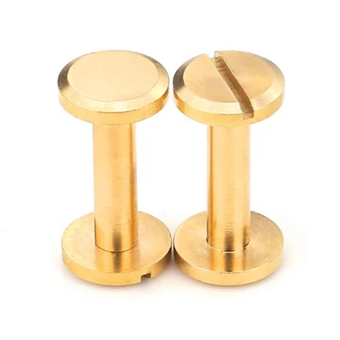 Buy Slotted Flat Head Chicago Binding Screw Rivet Male Female Leather ...