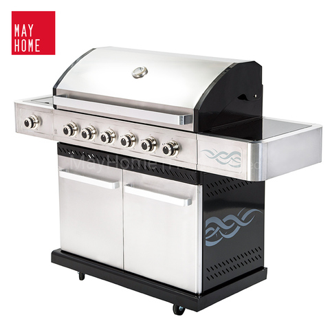 Buy Stainless Steel 6+1 Burners Cabinet With Led Knobs 606 Bbq Gas ...