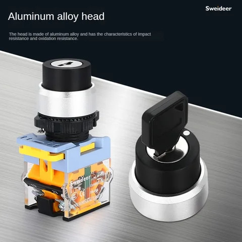 Buy Sweideer 22mm 2/3way Momentary Self-lock Rotary Key Switch Transfer ...