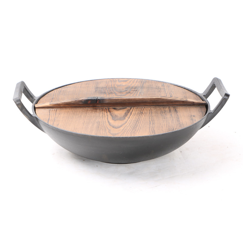 Buy Thick Cast Iron Pan Nonstick Pot Stew Pot Traditional Handmade Raw ...