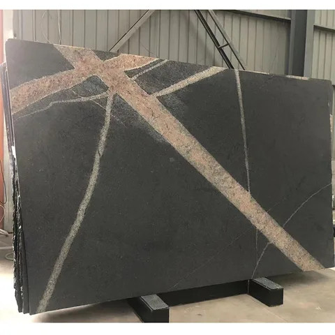 Buy Thunderbolt Granite Slab Natural Stone Raw Block Black Granite Slab ...