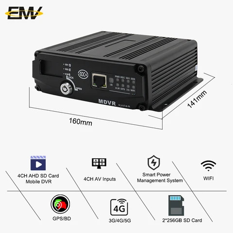 Buy Truck Vehicle Bus Car Mobile Ai Dvr 4 Channel Cctv 4g Gps Wifi Sd ...