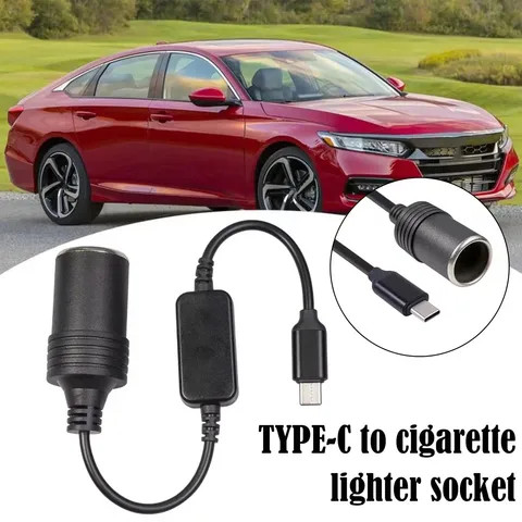 Buy Usb C Type C To 12v Car Cigarette Lighter Socket Female Converter ...