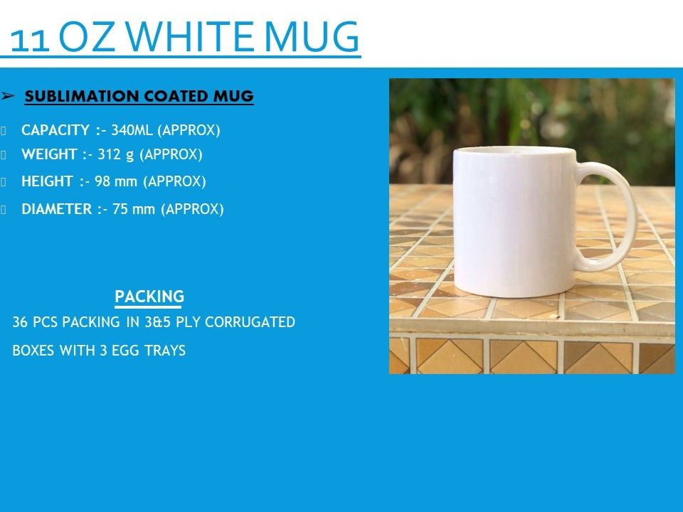 Buy 11oz Sublimation Mugs Aaa Grade from EVANZA TABLEWARE, India ...