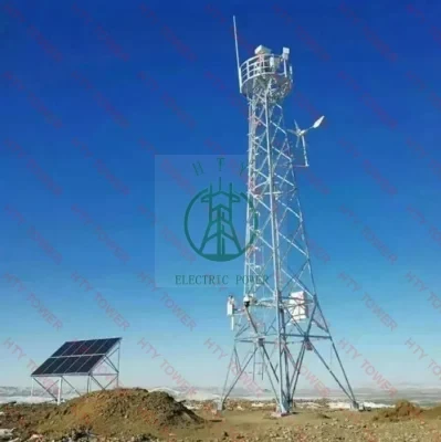 Buy 40 Meter Galvanized Mast 3 Legged Tubular Antenna Telecom Light ...