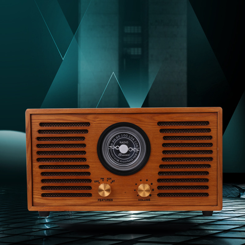 Buy Antique Wooden Stereo Home Radio With Built-in Speakers Fm ...