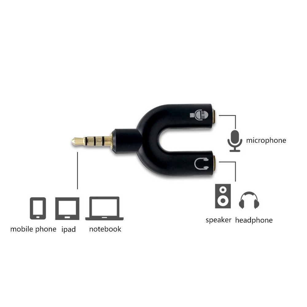 Buy Audio Converter Points 3 Pin To 4 Pin Plug 3.5 Mm Splitter 1 Male ...