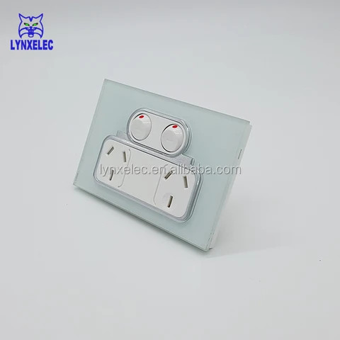 Buy Australia Approval 250v 10a Glass Plate Wall Power Socket Outlet ...