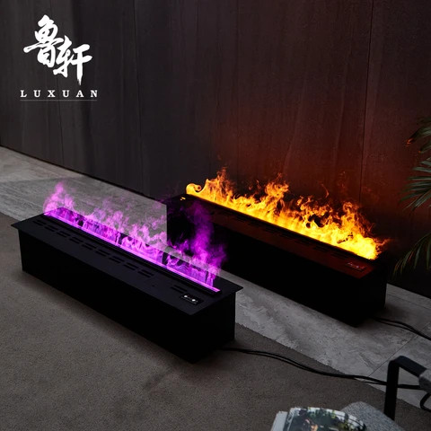 Buy Auto Gradient Flame 7 Colors Light Electric Fireplace 3d ...
