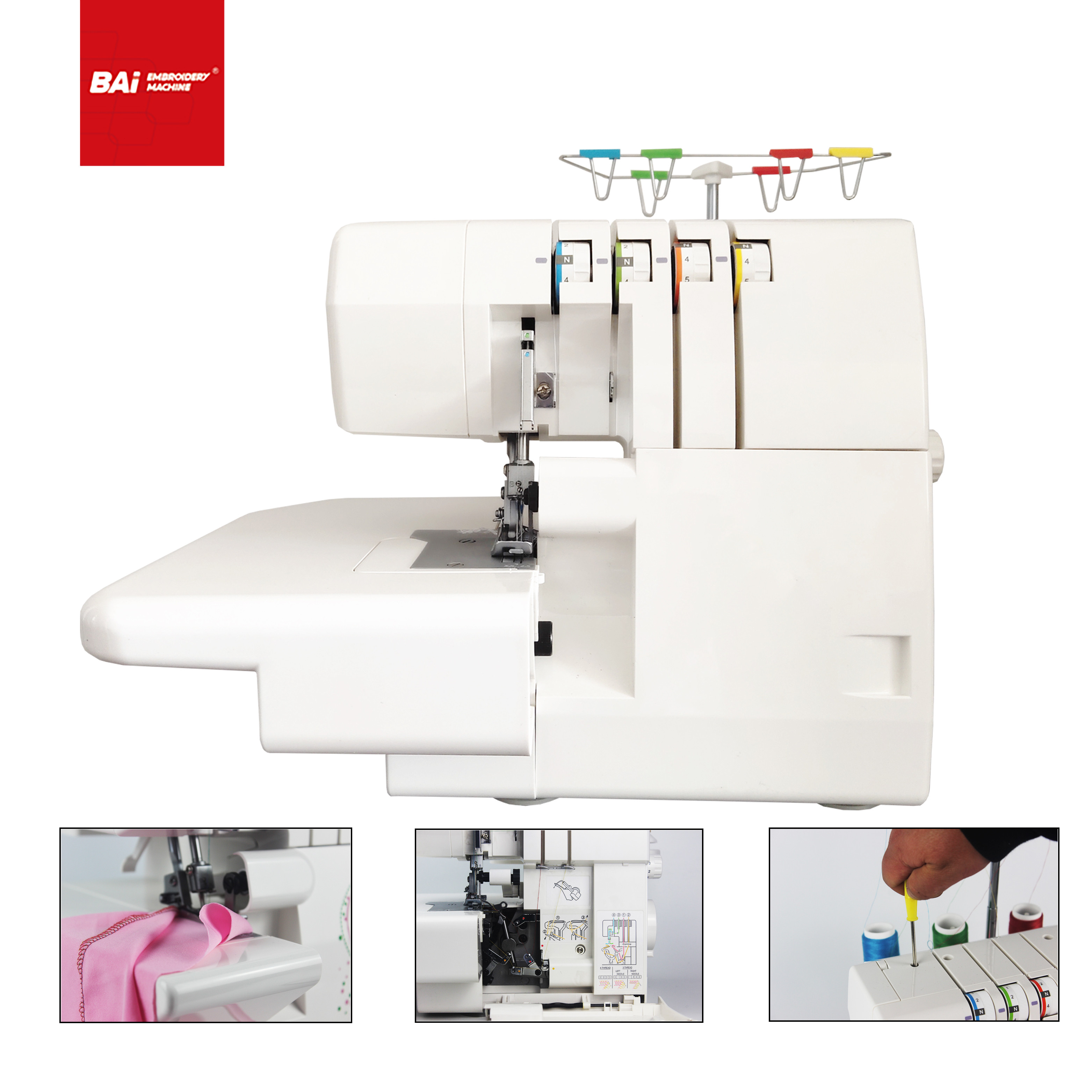 Buy Bai Blind Stitch Overlock Sewing Machine For Industrial With Twin ...
