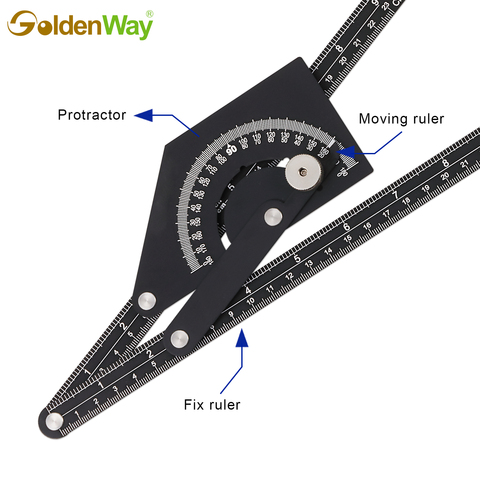 Buy Black Anodized Angle Finder Measuring Tools Ruler Aluminium ...