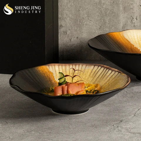 Buy Customized Japanese Two-tone Dinnerware Set Deep Porcelain Salad ...