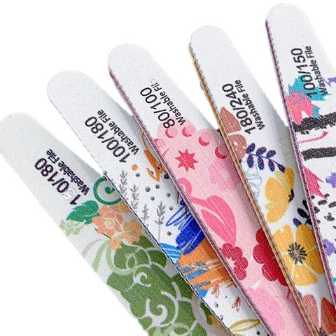 Buy Different Grit Nail Files And Sanding Buffers Flower Pattern Emery ...