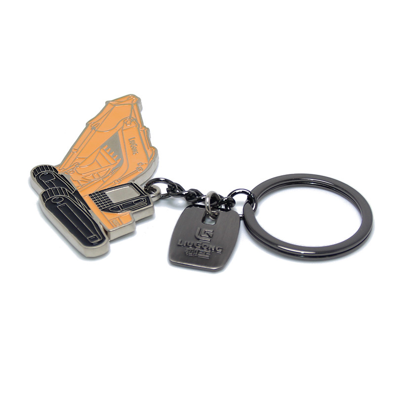 Buy Excavator Shape Promotional Truck Crane Car Keychain Custom Enamel ...
