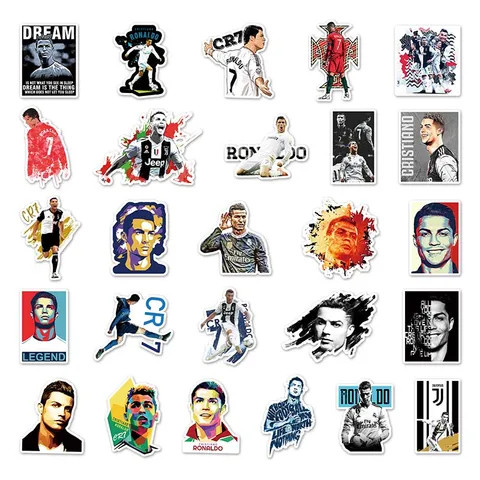 Buy Famous Football Star Customization Sticker Kawaii Waterproof ...