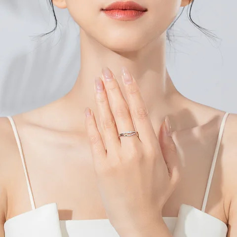 Buy Fashion Mobius 925 Sterling Silver Ring Women V Shape Double Layer Ring from Nanjing ...