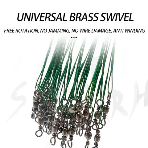 Buy Fishing Leaders Line Stainless Steel Fishing Wire With Swivels Snap ...