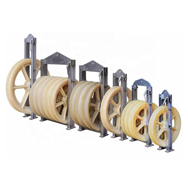 Buy Galvanized Steel Frame Three Nylon Wheels Electric Cable Pulley ...