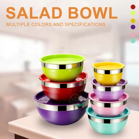 Buy Hot Style Double Wall Stainless Steel Mixing Bowl Colorful ...