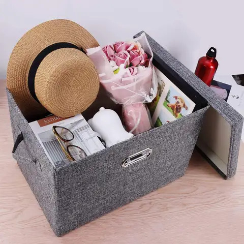 Buy Large Capacity Foldable Linen Storage Boxes Cloth Storage Baskets ...