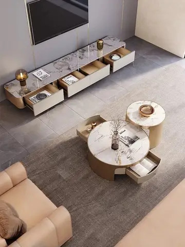Buy Luxury Rose Gold Metal Frame Tv Stand Living Room Furniture Tea ...