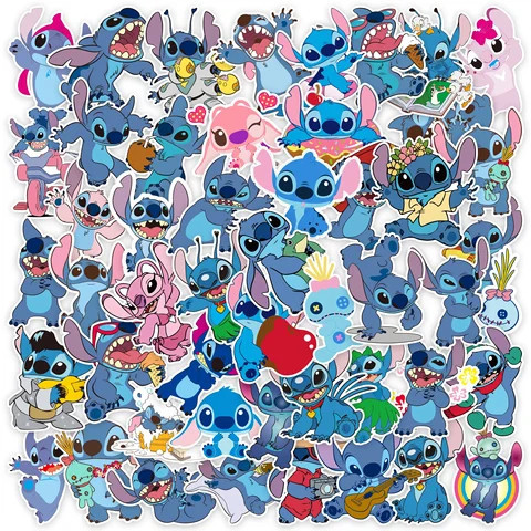 Buy 50pcs Stitch Cartoon Label Paste Sticker For Children Table Book ...