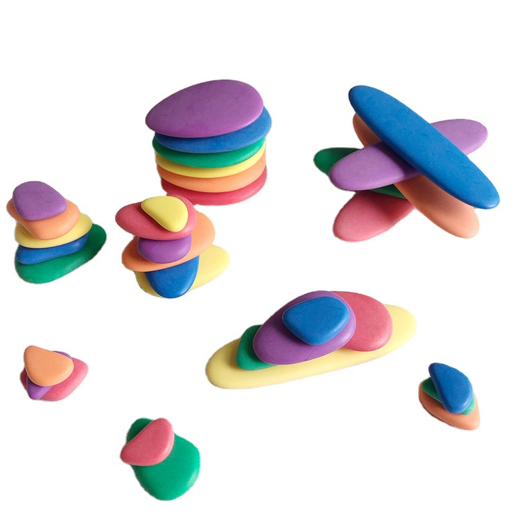 Buy Rainbow Pebble Wooden Stones Childrens Toys Educational Creativity ...