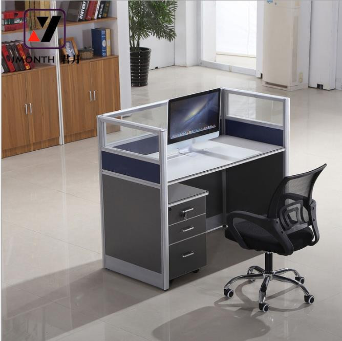 Buy Small Office Workstation Modular Computer Desk With Clear Glass ...