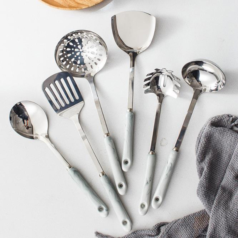 Buy Solhui 7pcsstainless Steel Kitchenware Kitchen Utensils Set Marble ...
