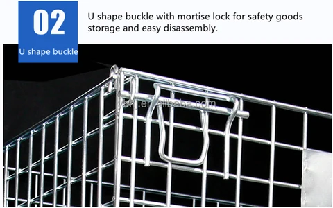 Buy Warehouse Wire Mesh Cages Foldable Galvanized Portable Storage ...