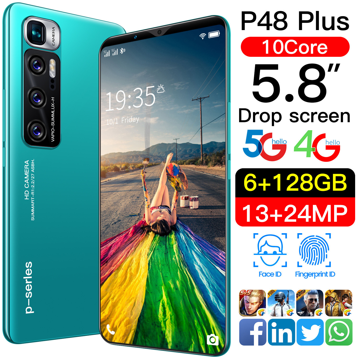 Buy Wholesale Big Screen Oem 5.8 Inch P48 Plus Display Unlocked Smart ...