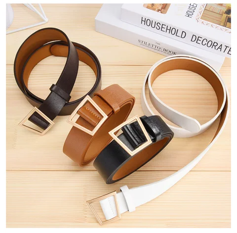 Buy Womens Pu Leather Belts For Jeans Pants With Fashion Center Gold ...