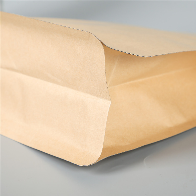 Buy Zipper Kraft Paper Bag, Flat Bottom Tea Coffee Powder, Paper Bag ...