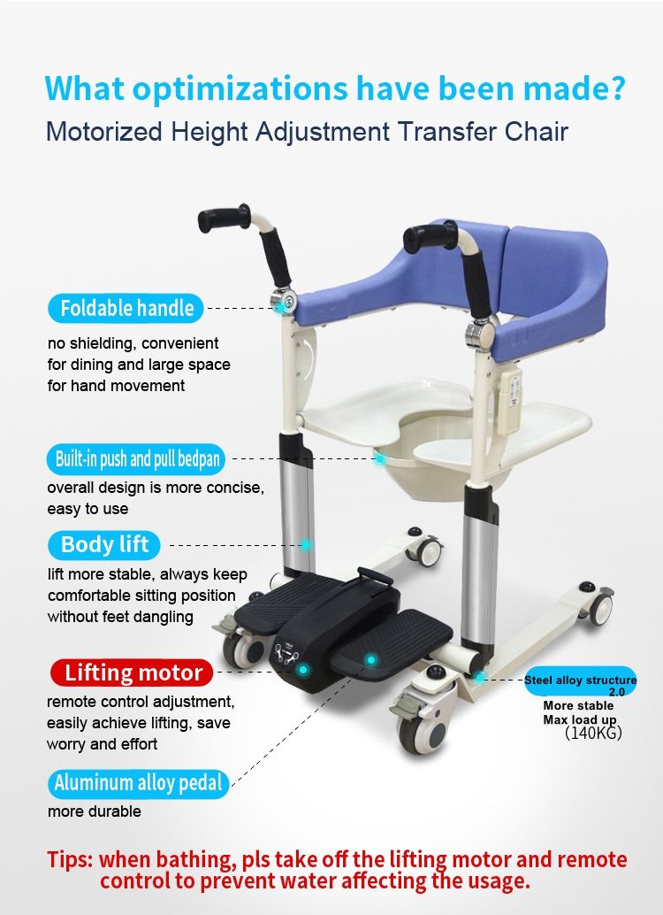 Buy Hydraulic Lift Shower Chair With Wheels And 360° Split Seat ...