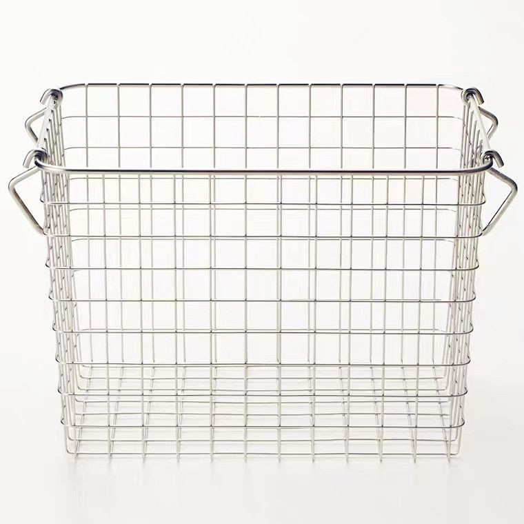 Buy Customized 304 Stainless Steel Wire Mesh Storage Basket With Handle ...