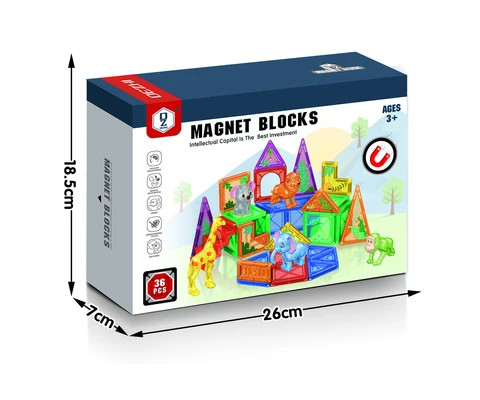 Buy 36pcs Colorful Magnetic Blocks Toys Building Magnetic Tiles Forest ...