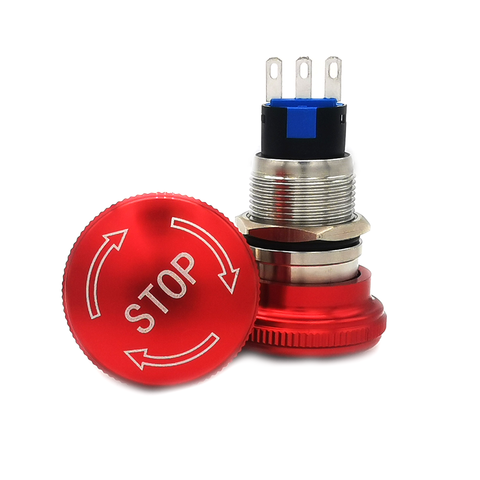 Buy 6 Pins 2no 2nc Emergency Stop 22mm Push Button Switch Stainless ...