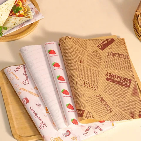 Buy Custom Waxed Paper Food Greaseproof Wrapping Paper Chicken Wrap ...