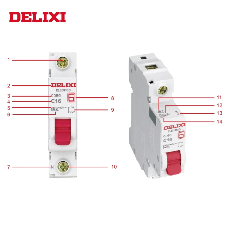 Buy Delxi Dz47s 2 Pole Dc Mcb 10a 16a 20a 25a 32a 40a 50a 63a 20 Mcb Air Mini Circuit Breaker ...