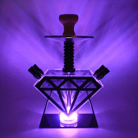 Buy Diamond Shaped 4 Hose Smoking Hookah Bar Party Led Light Diamond ...