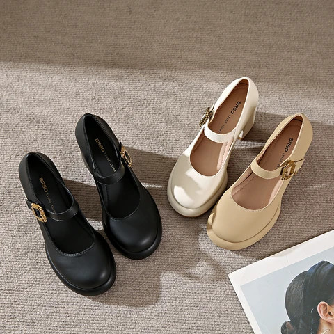 Buy Factory Direct French Style Minimalist Thick Heeled High Heels ...