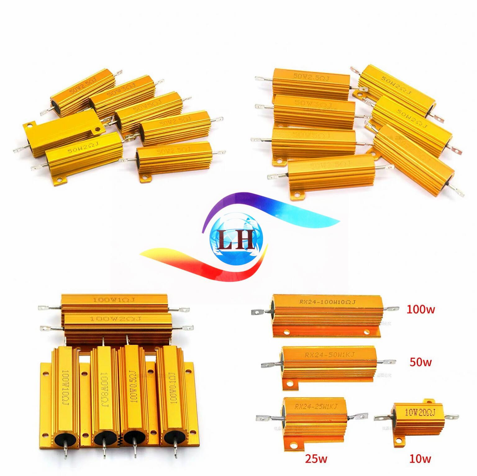 Buy (gold Aluminum Wirewound Resistor) Rx24 100w 10r from Shenzhen Wang ...