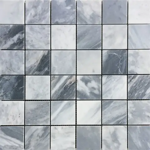 Buy Honed Castle Grey Marble Square Cube Mosaic Tiles For Wall Flooring ...