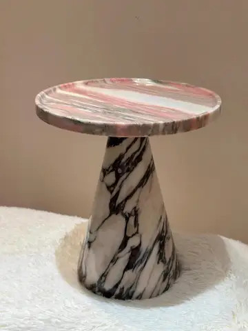 Buy Luxury Pink Marble Table Top Living Area Interior Round Natural ...