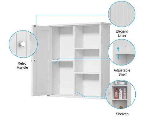 Buy Mdf Wood Recessed Medicine Cabinet, Wall In Shelf Insert White Wood ...