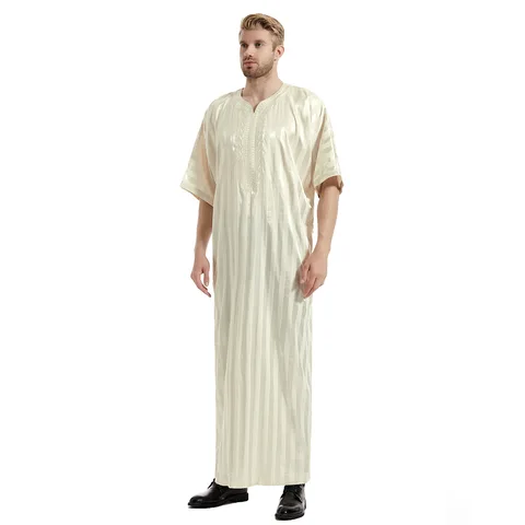 Buy New Design Embroidery Saudi Thobe Muslim Arab Men Thobe Thawb ...
