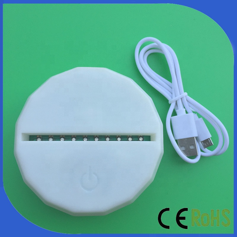Buy New Design Round Polygon 3d Night Light Base 7 Colors Acrylic Plate ...
