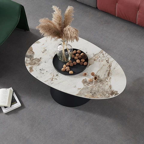 Buy New Designs Coffee Table Living Room Furniture Antique Oval Marble ...